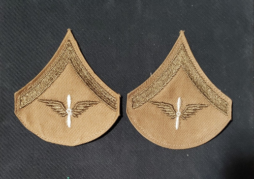 WW2 Khaki Army Air Corps PFC Stripes | BunkerMilitary