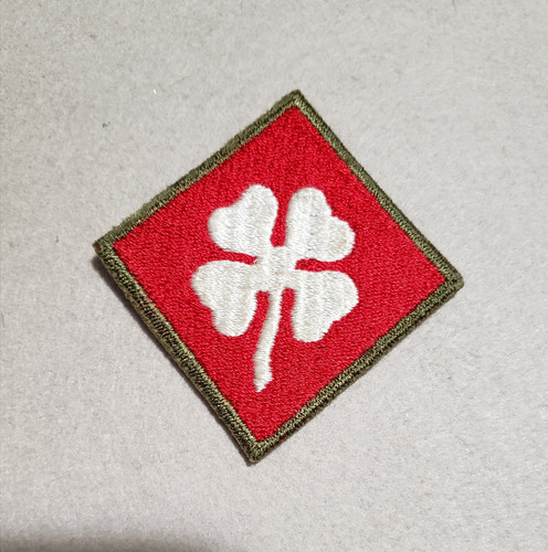 WW2 4th Army Patch - Green Back - OD Border | BunkerMilitary