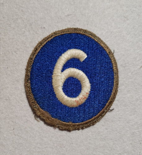 WW2 6th Corps Patch - OD Border - Green Back | BunkerMilitary