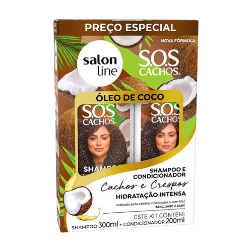 Salon Line - SOS Cachos Oleo de Coco - Kit Shampoo 300Ml e ...