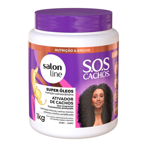 Salon Line - SOS Cachos Super Oleos - Ativador de Cachos 1Kg (35.27 Oz ...