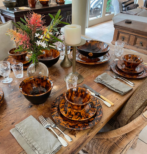 TORTOISESHELL DINNER SERVICE | Kate Shea Ceramics