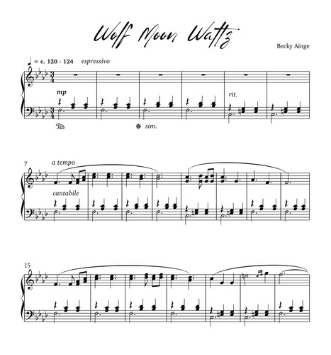 Wolf Moon Waltz - Sheet Music (Digital Download) | Mysite