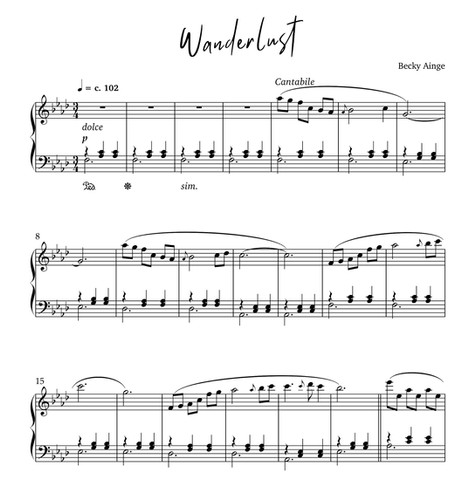 Wanderlust - Sheet Music (Digital Download) | Mysite