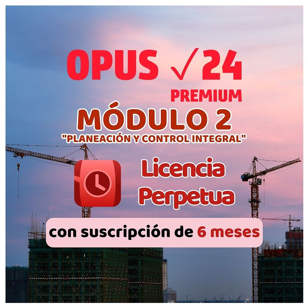 Módulo II Planeación y Control Integral OPUS24 (IVA no incluido ...