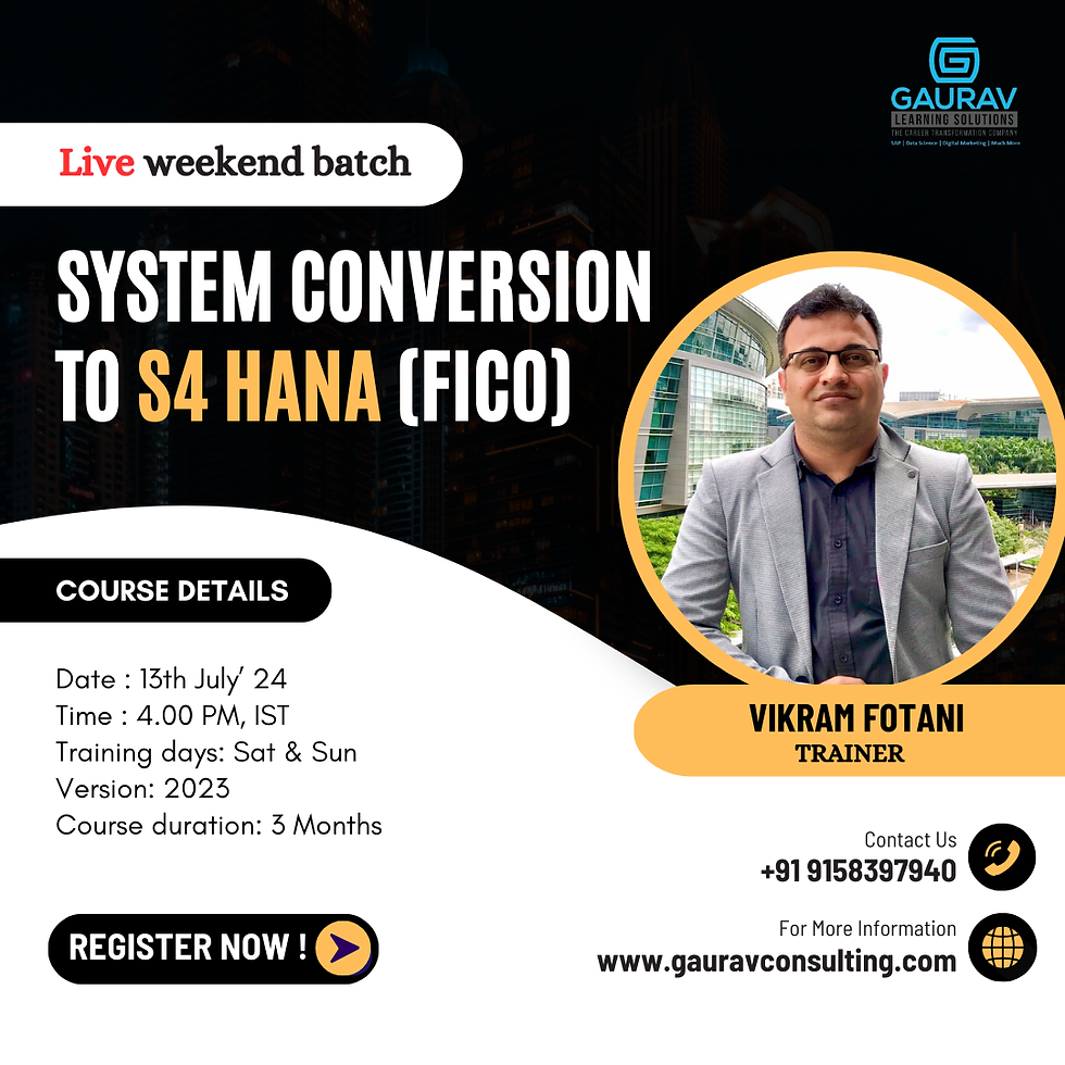 SAP S4 HANA Training & Certification Courses | Gaurav Learning Solutions