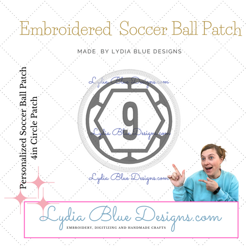 Personalized Soccer Ball Embroidered Patch | Lydia Blue Designs