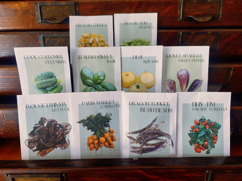 Container Vegetable Mix Seeds - 10 Seed Packets | Martha's Garden Seeds