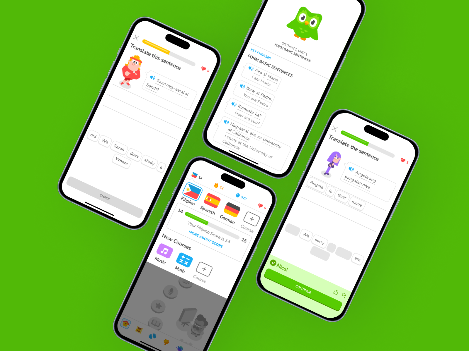Tagalog Duolingo | Jeff Macias UI/UX Design Portfolio