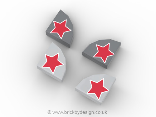 Lego WW2 Soviet Star 1x1 Quarter Tile | Sticker Element