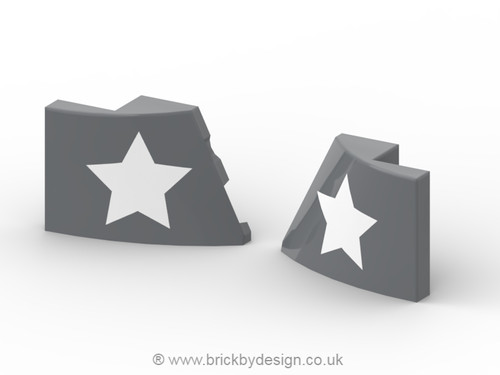 Lego WW2 American Star Military Sticker Elements - 2x3 Slope Tile