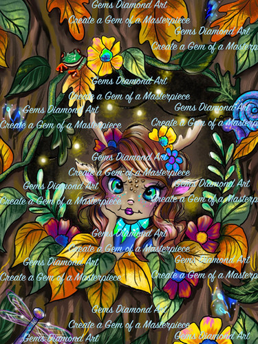 Aubrey The Autumn Faun Gems Diamond Art | Gems Diamond Art