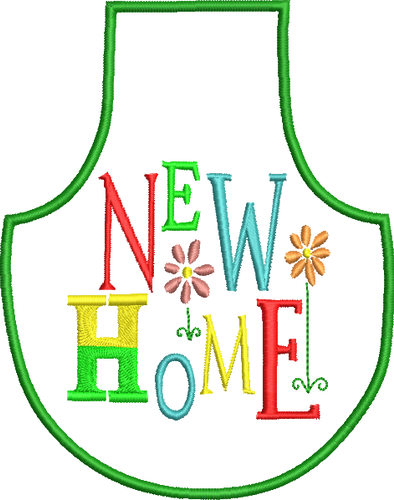 New Home Bottle Apron - (4x4) | sew-heavenly-designs