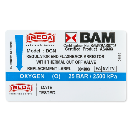 Replacement Label Oxygen Standard Flow Regulator End (1 Pack = 20 ...