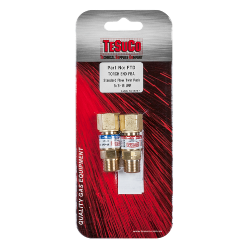 Flashback Arrestor Oxygen/Fuel Standard Flow Torch End 5/8-18 UNF Twin ...