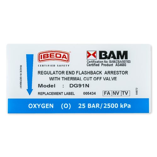 Replacement Label Oxygen High Flow Regulator End (1 Pack = 20 Labels ...