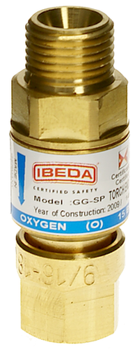 Flashback Arrestor Oxygen Standard Flow Torch End 5/8-18 UNF - 9/16-18 ...