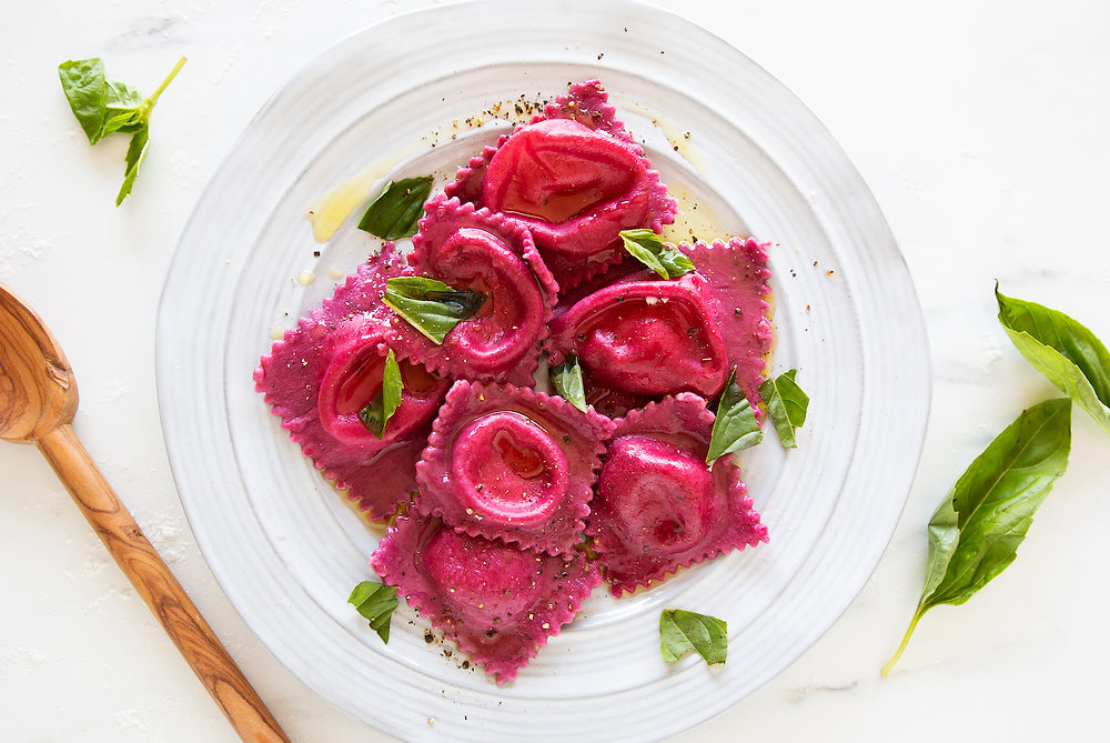 Roasted Beet Ravioli with Ricotta Filling