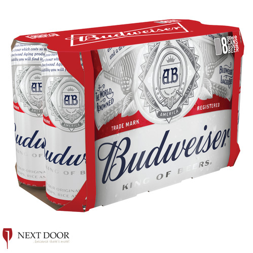 Budweiser 8 X 500ml Can Pack | Next Door Group