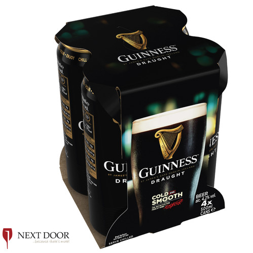 Guinness 4 X 500ml Can Pack | Next Door Group