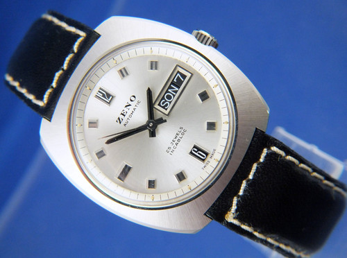 Zeno Compressor Automatic Watch 1970s NOS Vintage Swiss 25 Jewel Cal ...