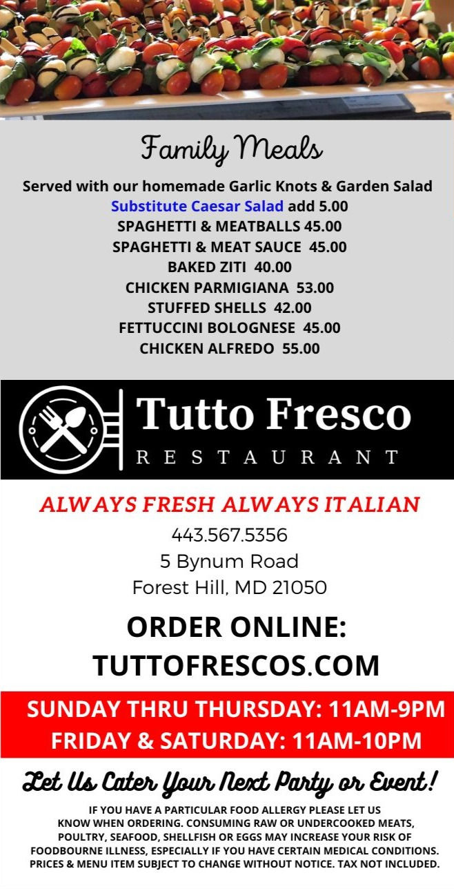 CARRYOUT MENU | Tutto Fresco