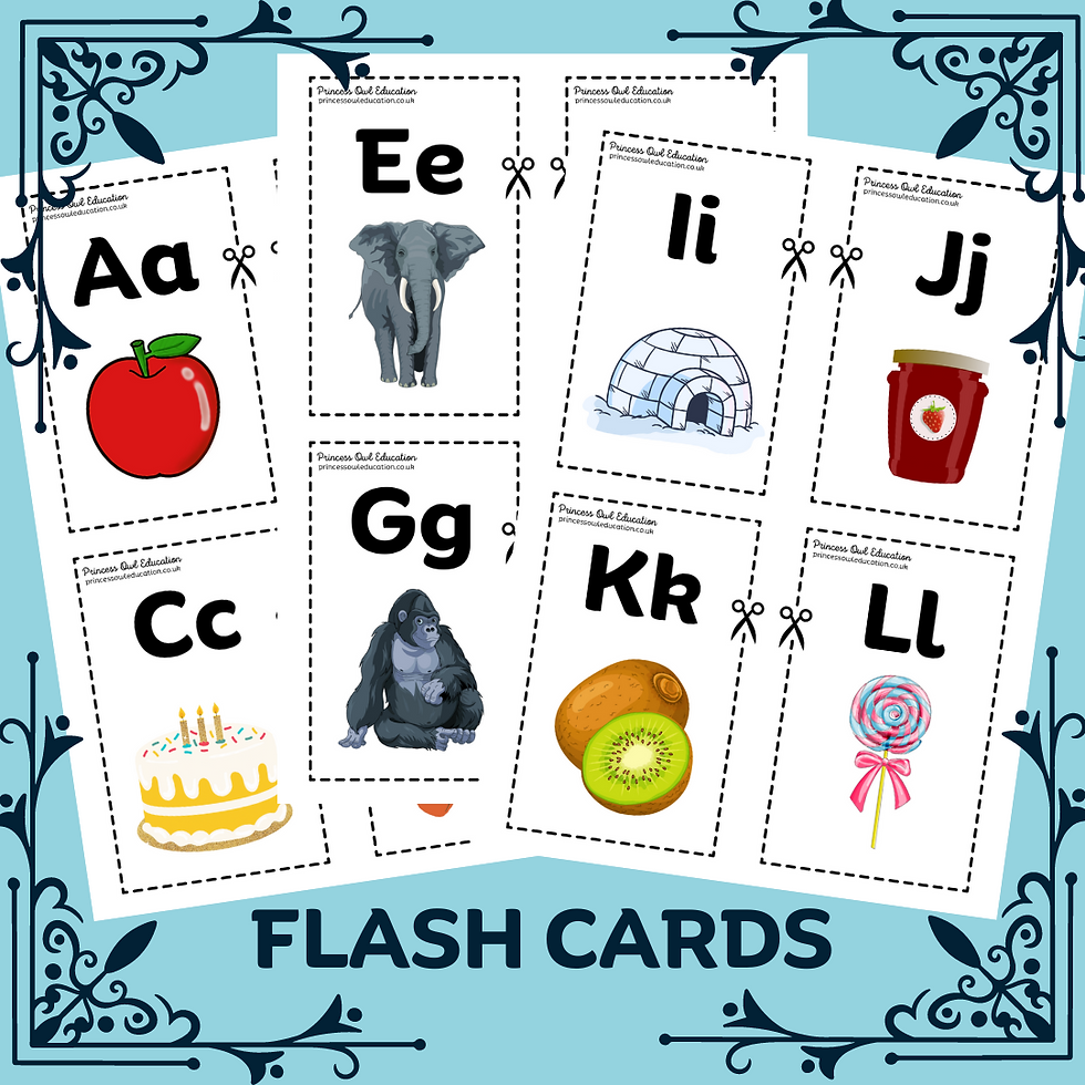 FLASH CARDS - ABC IN ENGLISH | Princess Owl