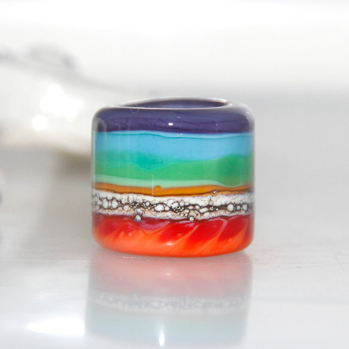 Rainbow Organic Glass Dread Bead 10.5mm Hole | mysite