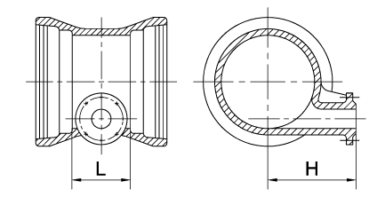 D.I Double Socket Level Invert Tee with Flanged Branch | MW Metalware
