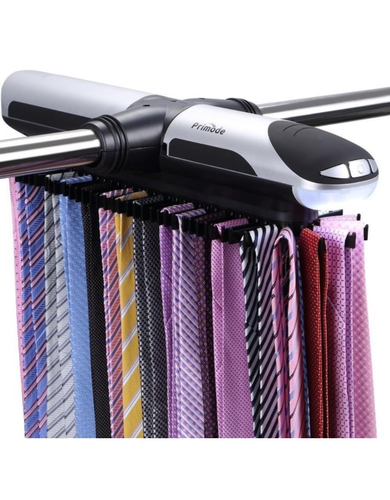 Primode Motorized Tie Rack Closet Organizer with LED Lights Includes J ...