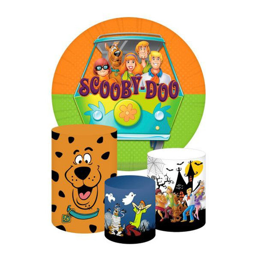 Scooby Doo Themed Round Backdrop and Cylinder Cover Kit | Cali Backdrop