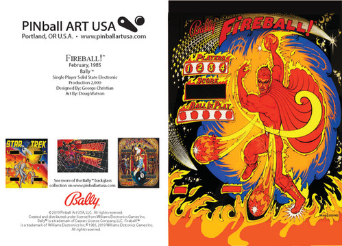 Fireball! Greeting Card | Pinball Art USA