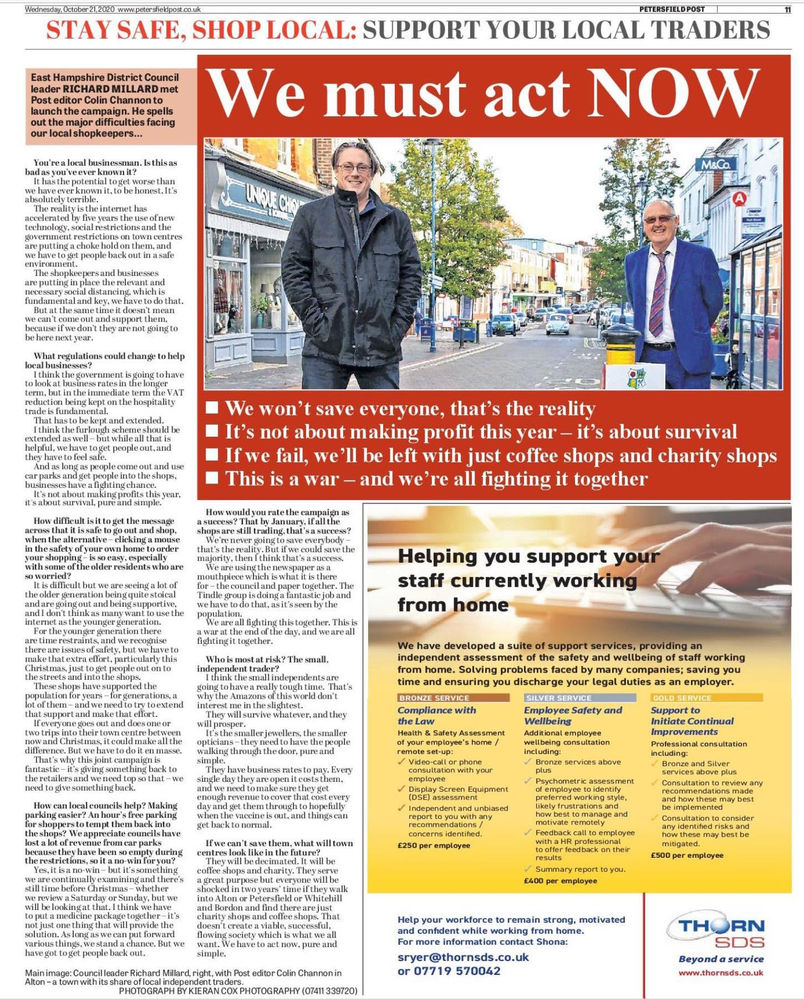 'Save The High Street' Alton Herald and Petersfield Post Publication