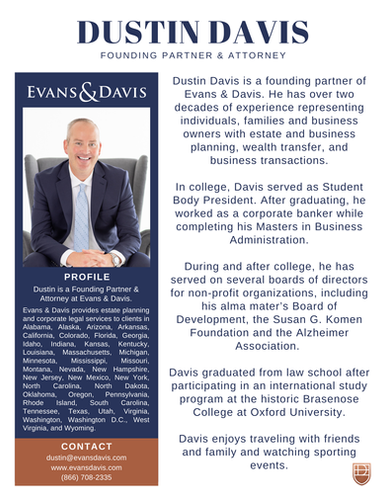 Dustin Davis Bio | Evans & Davis