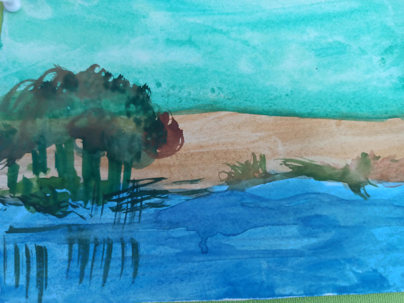 Grade 5E Students Delve into Watercolor Landscape Painting
