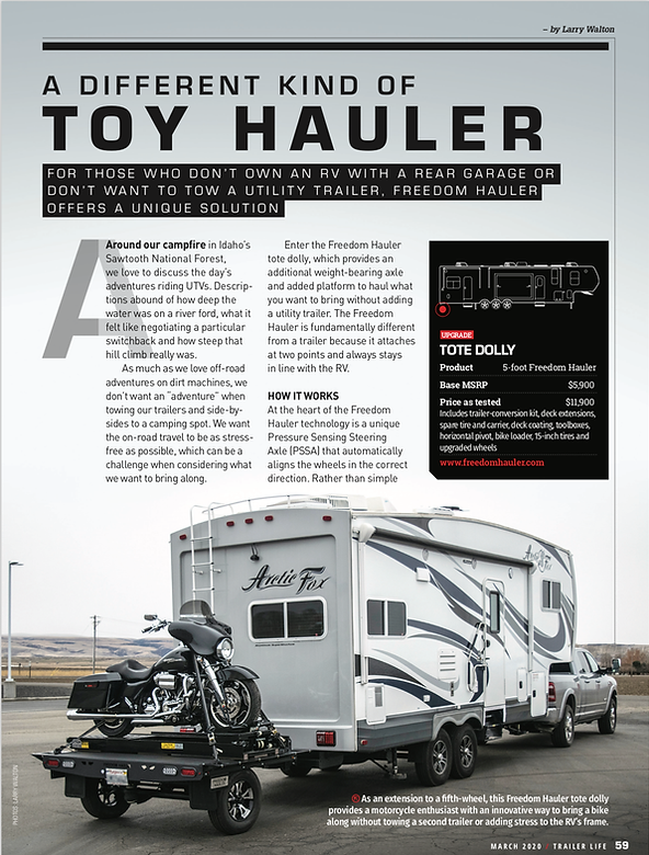 Trailer Life Article March 2020 | Freedom Hauler