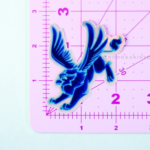 Galactic Dimension Starry Blue Eyrie Holographic Vinyl Gryphon Sticker ...
