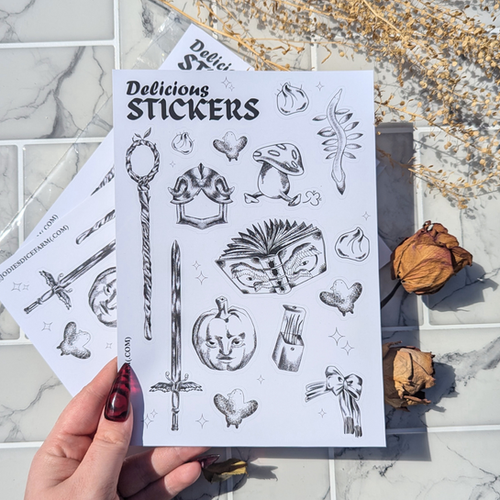 Dungeon Meshi: Tattoo Style Sticker Sheet - A5