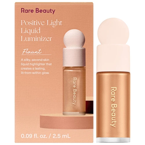 Rare Beauty Iluminador Liquido Positive Light Liquid Luminizer Mini Flaunt Kabuki Pe