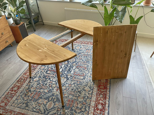 Extending extendable round dining table, 100cm to 160cm - DT02/100 ...