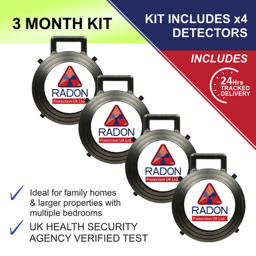 Radon Screening Test – 3 Month Kit includes: Four Detectors | Radon ...