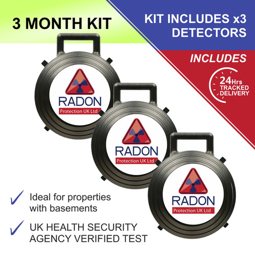Radon Screening Test –3 Month Kit includes: Three Detectors | Radon ...