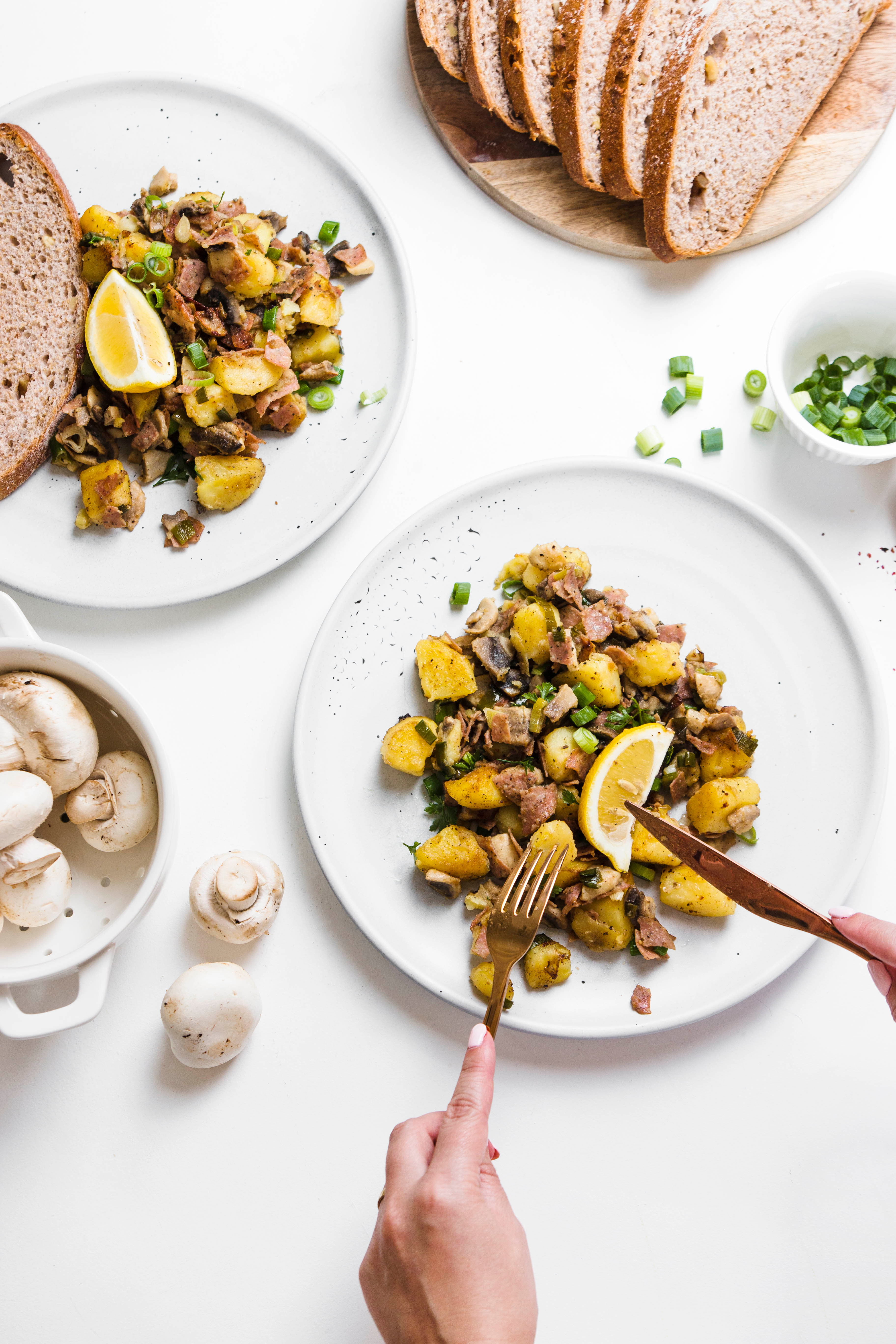 Salami and Mushroom Hash