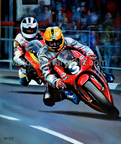Joey and Robert Dunlop "Chasin" Limited edition print | motorsportartworx
