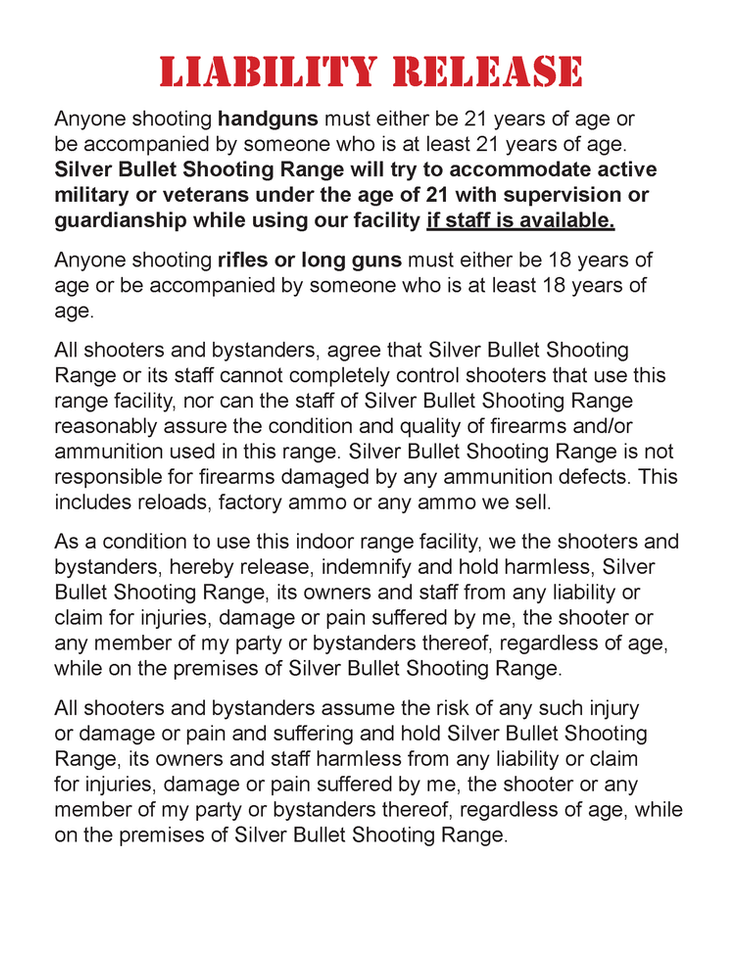 Range & Ammo Rules | Silver Bullet
