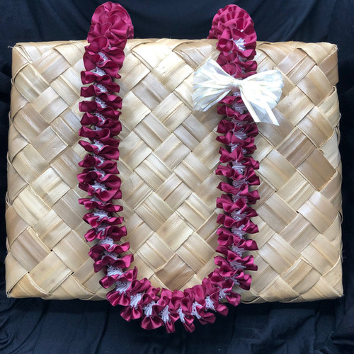 Maroon (Burgundy) Spiral Ribbon Lei | My Site