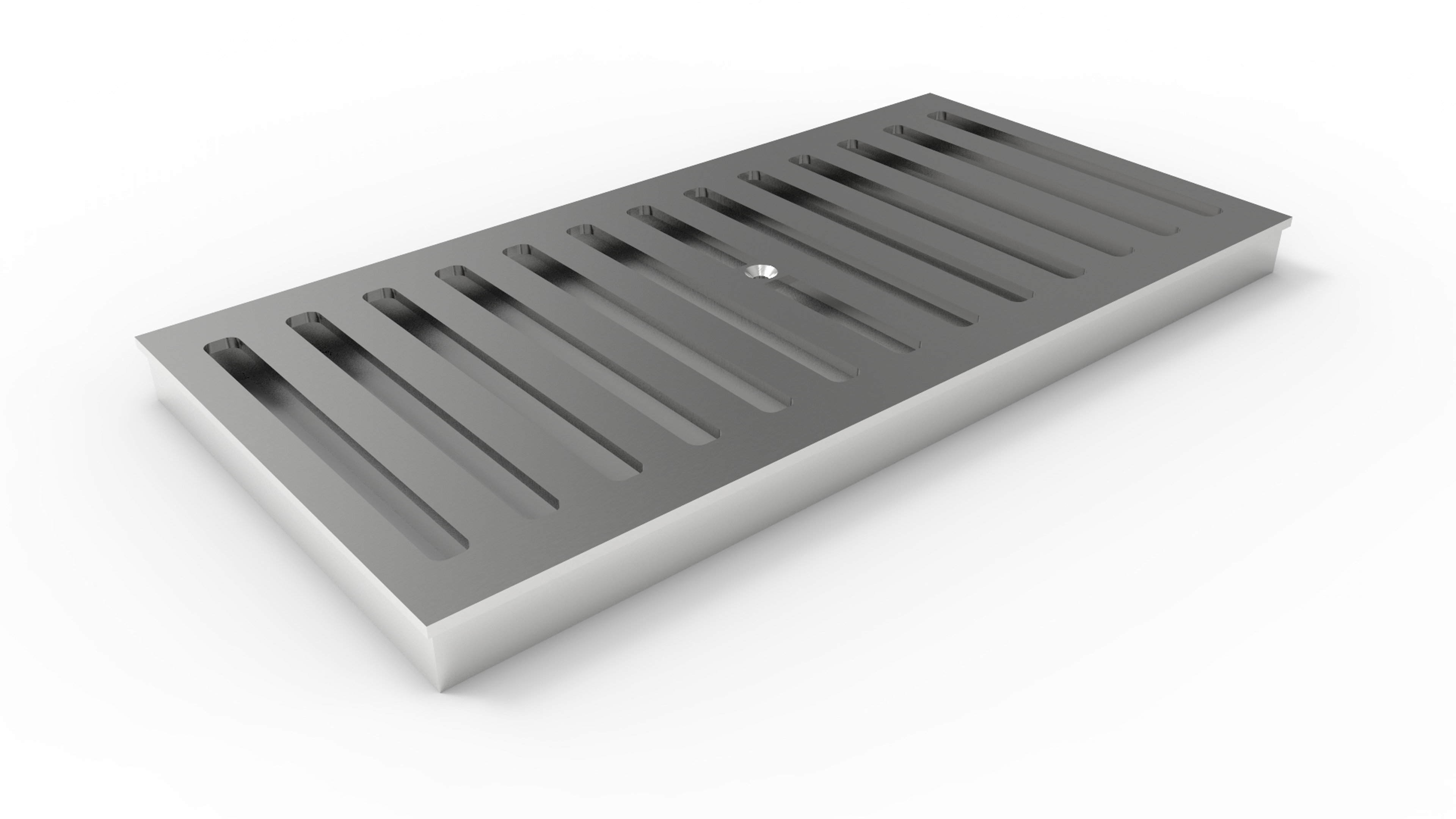 12" wide stainless steel slotted trench drain grate | Dura Trench
