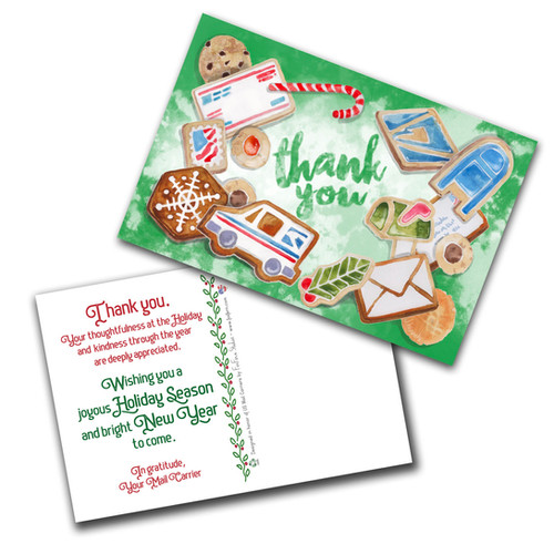 VALUE - Christmas Cookies - Thank You Postcards for Mail Carriers - 4x6 ...