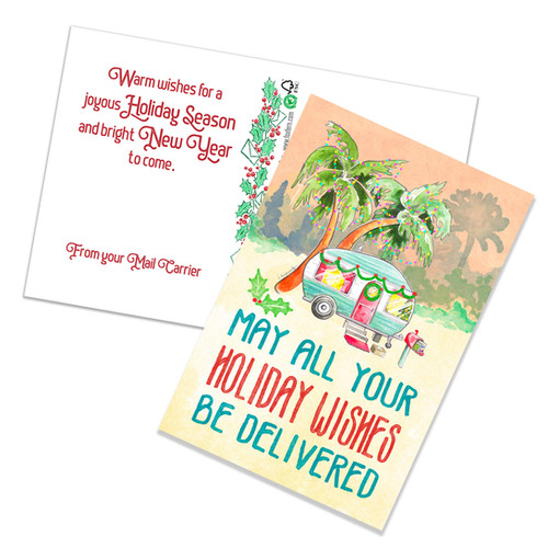 Trailer - Holiday Postcards for Mail Carriers - Camper & Palm Tree ...