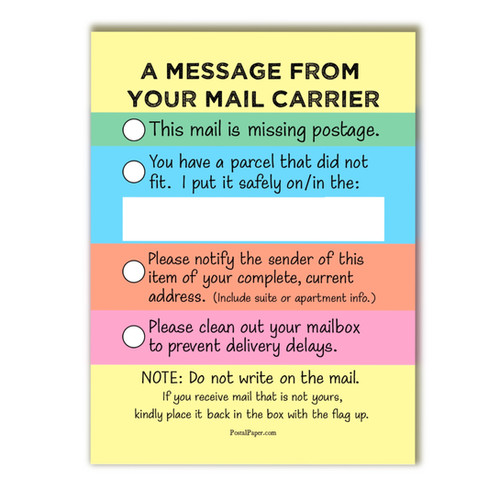 Sticky Notes for Mail Carriers - 3x4 - List of Mail Courtesies - Post ...
